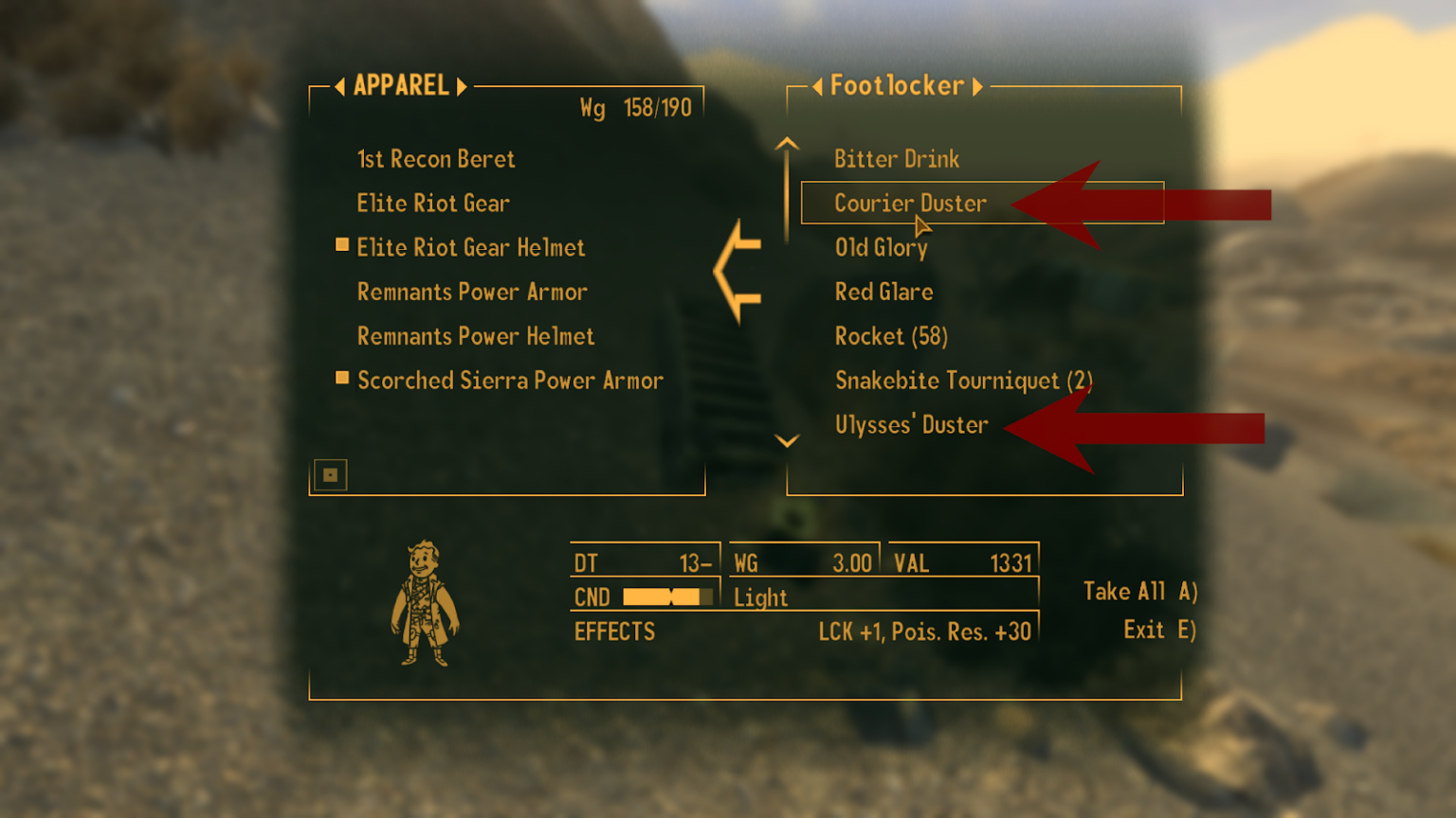 Fallout: New Vegas Courier Duster And Ulysses’ Duster Guide - GamerZenith